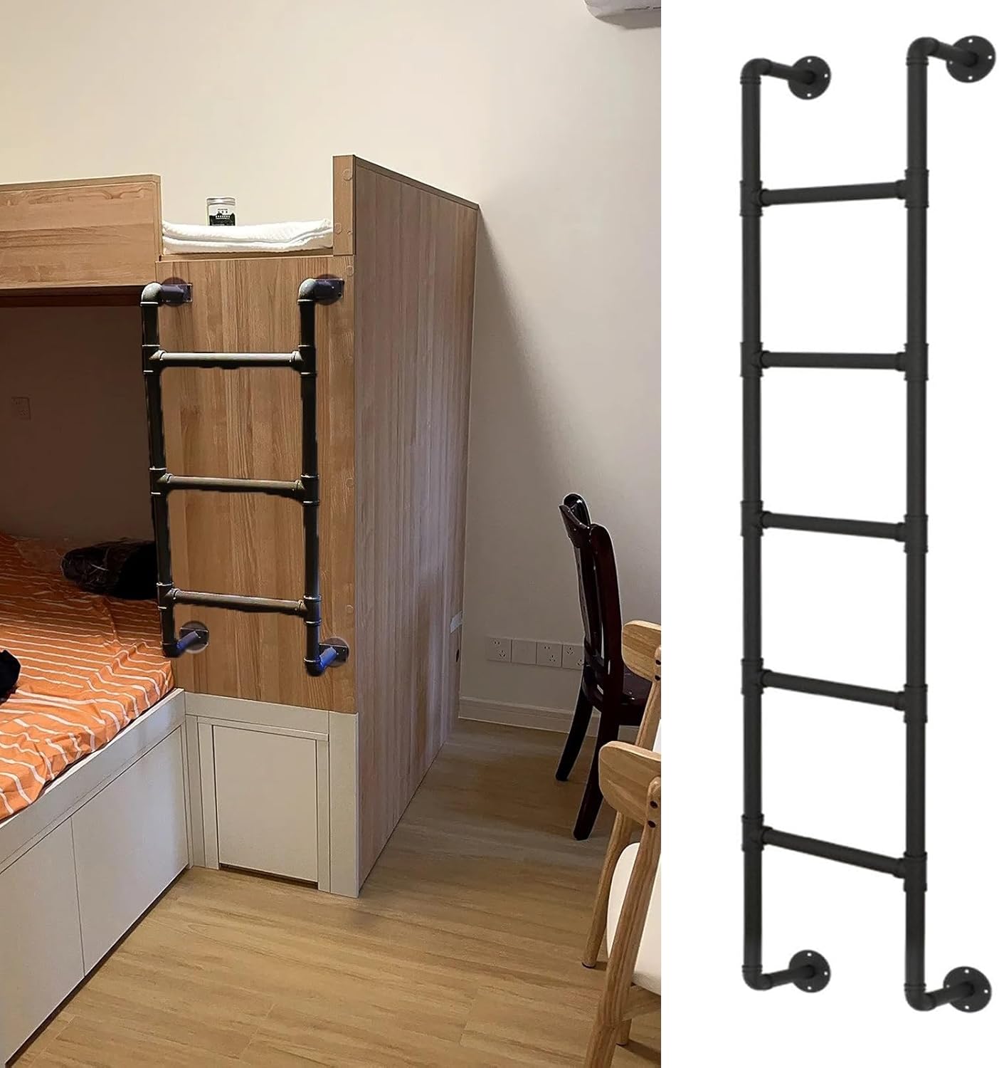 Amazon.com: Metal Loft Bed Ladder Wall Mounted, Attic Stairs Basement ...