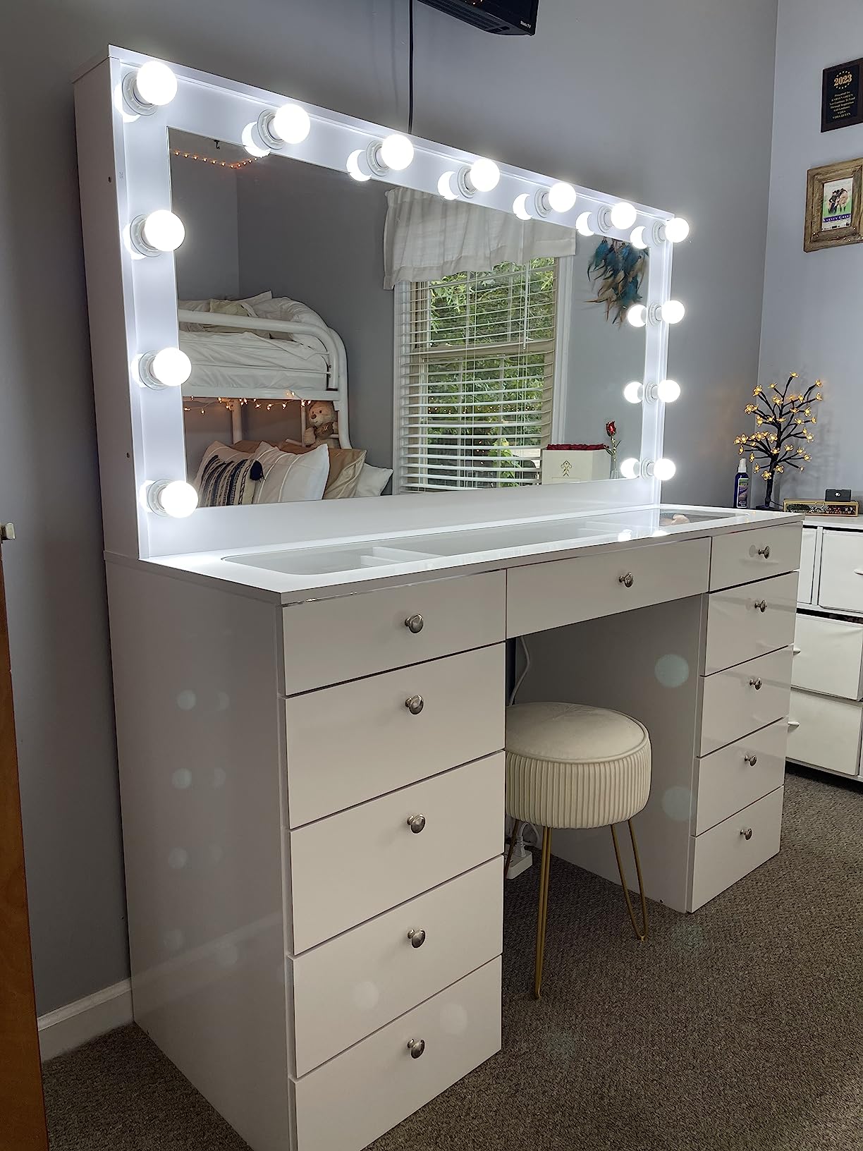 $58/mo - Finance Boahaus Yara PRO Makeup Vanity Desk with Built-in ...