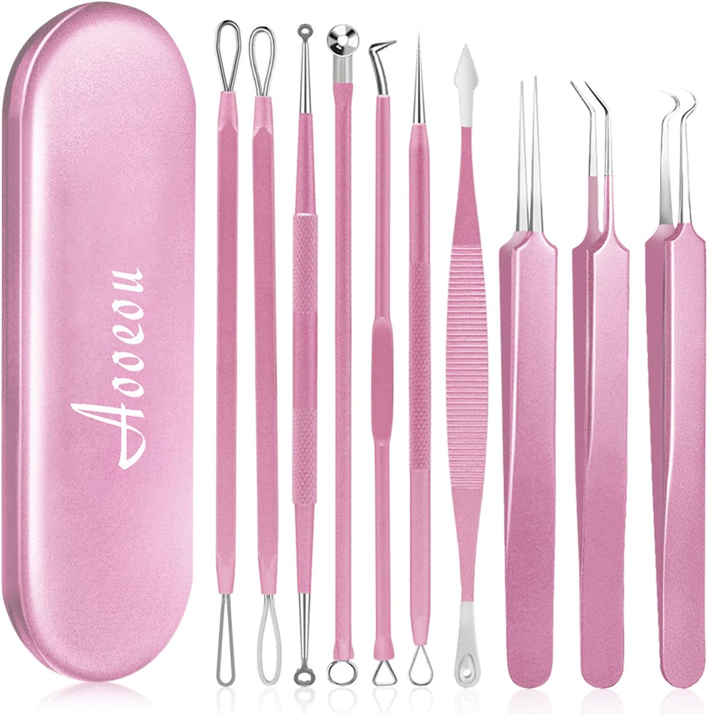 10PCS Blackhead Remover Tool, Aooeou Professional Pimple Popper Tool ...