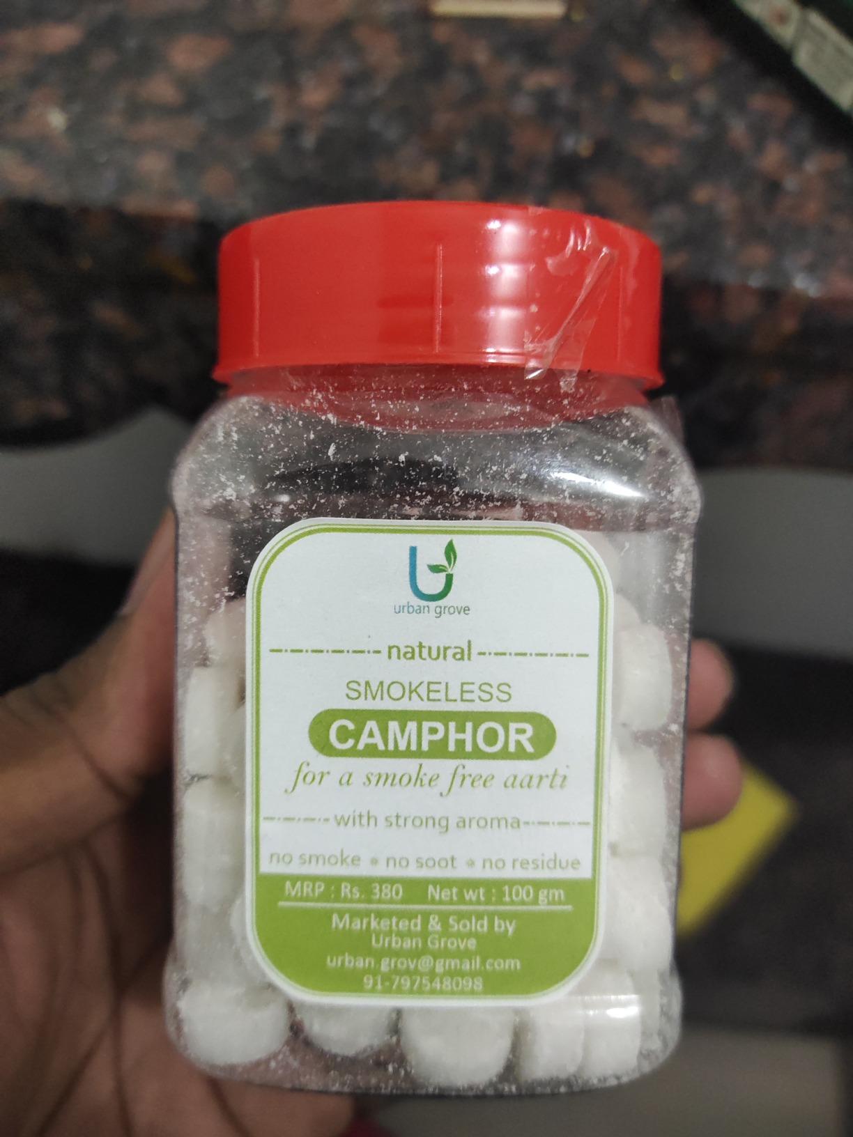 Urban Grove Smokeless Camphor/Karpoor/Karpoora (White) - 100 Grams ...