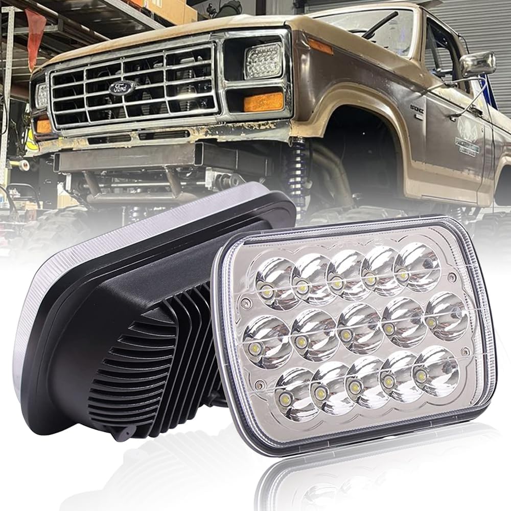 BLIAUTO 5x7 H6054 LED Headlights DOT Approved 7x6 Hi/Low Sealed Beam ...