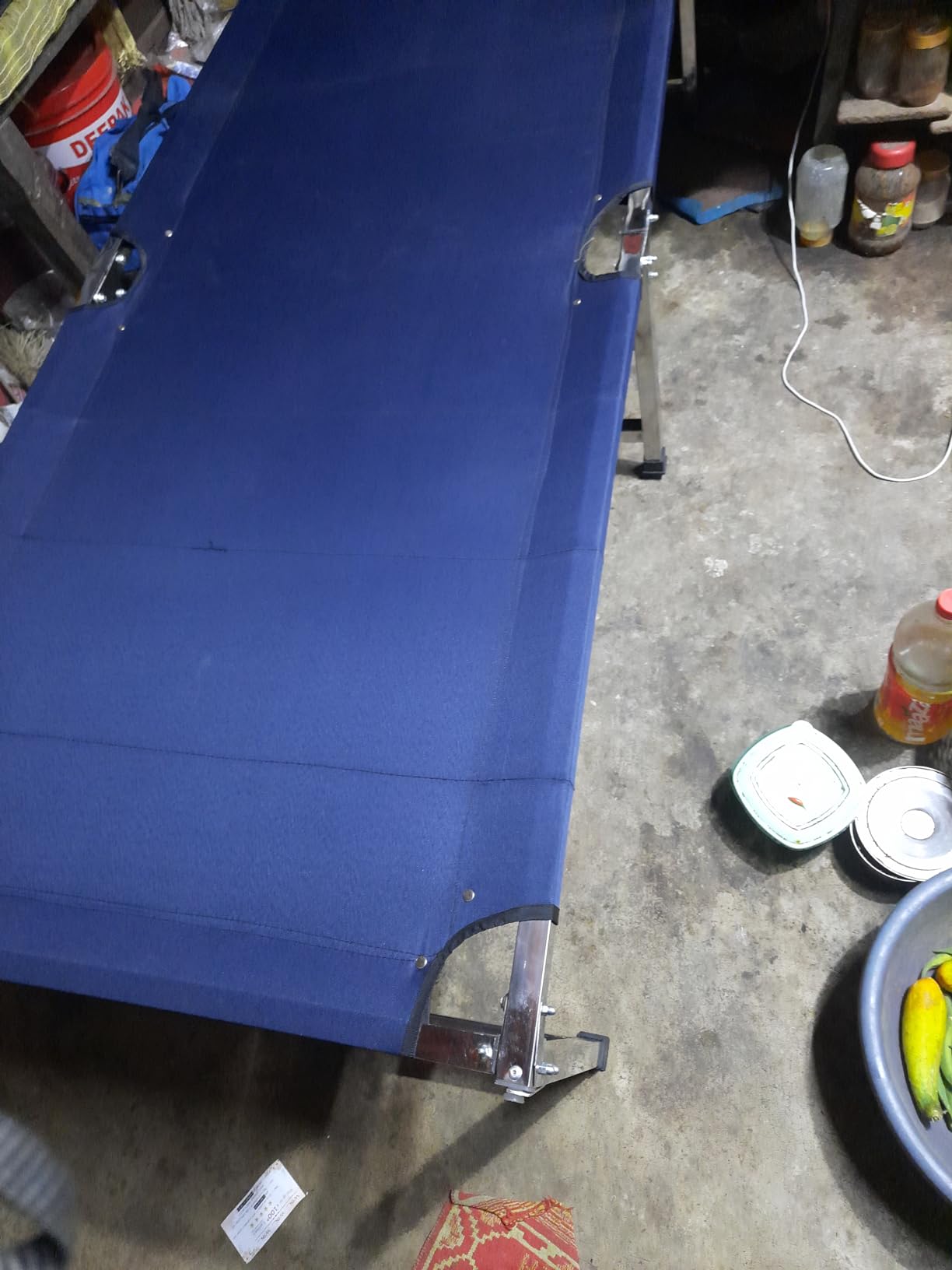 TRIVYOM Foldable Stainlesssteel Bed for Home, Balcony, Folding Beds for ...