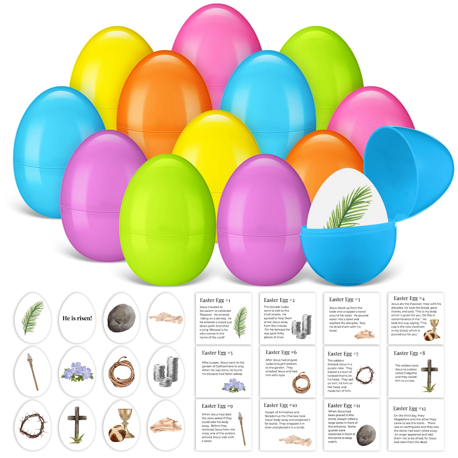 Snapklik.com : MiniInflat 12 Pcs Resurrection Easter Story Eggs