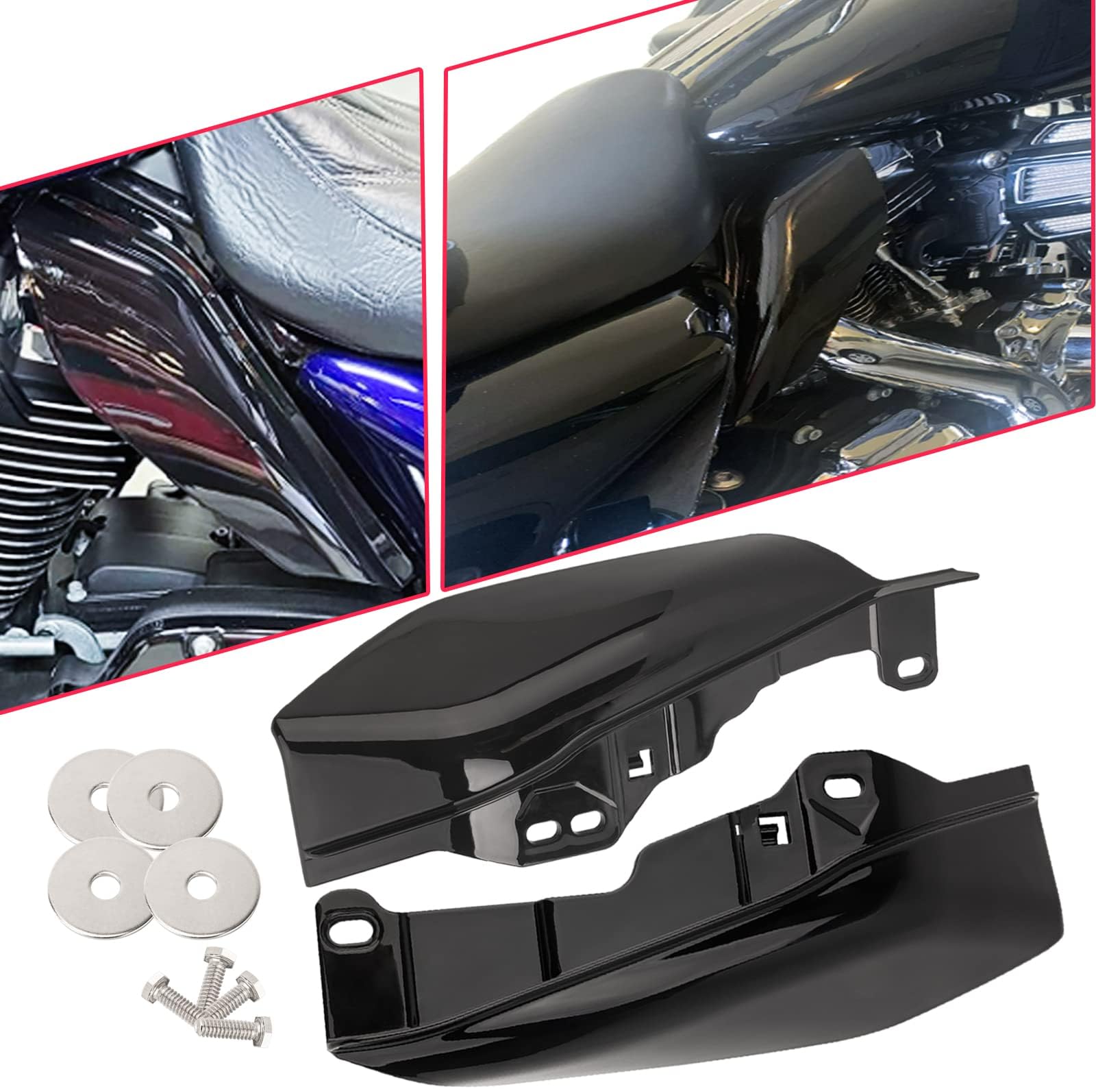 Amazon.com: Amazicha Vivid Black Mid Frame Air Heat Deflectors Trim ...