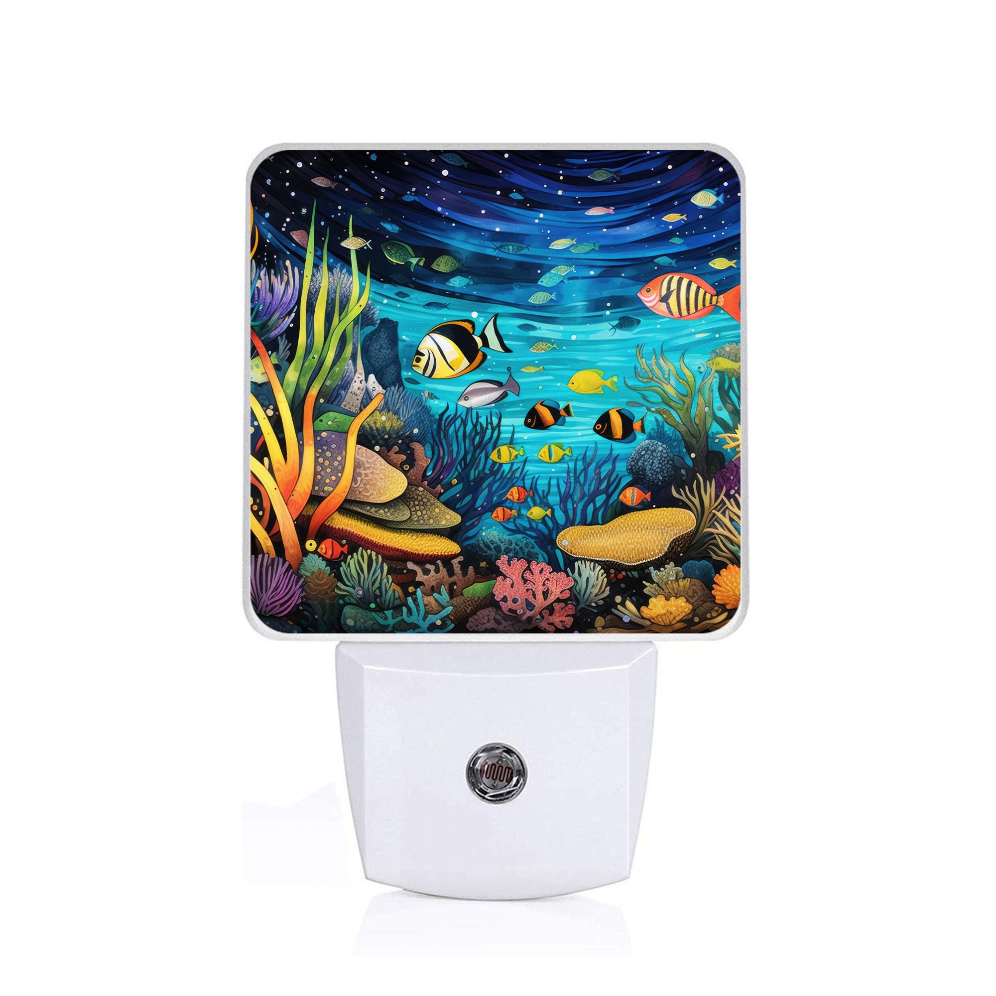 SLHFDKL Underwater World Fish Night Light, Plug-into Wall Sea Ocean ...