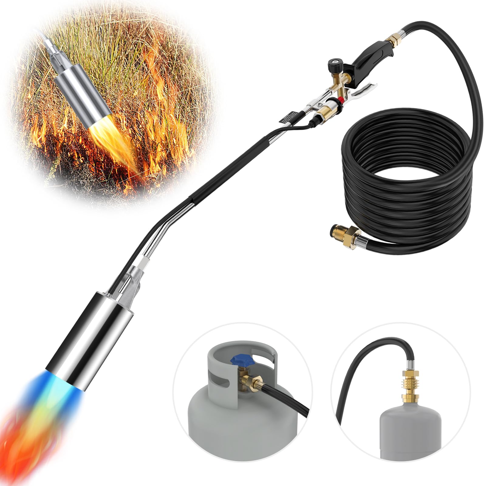 Amazon.com: Propane Torch Weed Burner Kit Portable Garden Torch Weed ...