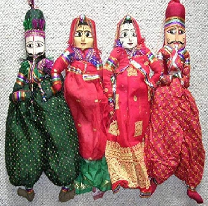 Buy KSM Traditional Handcrafted Rajasthani Wood Folk Puppets aka ...