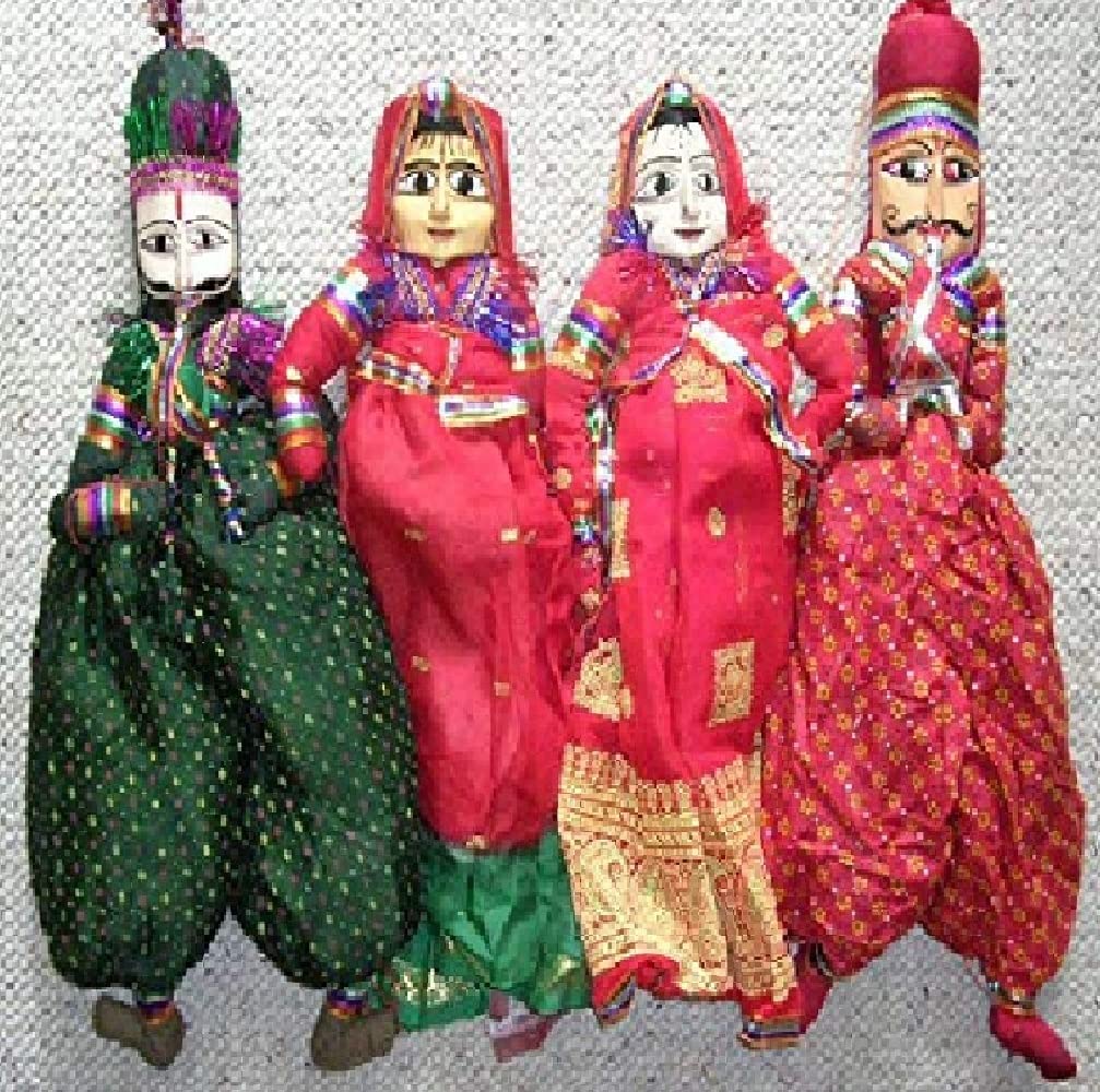 Buy KSM Traditional Handcrafted Rajasthani Wood Folk Puppets aka ...