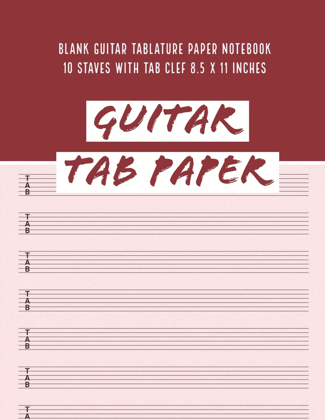 Guitar Tablature Paper Guitar Tab Paper: Standard Guitar Tab