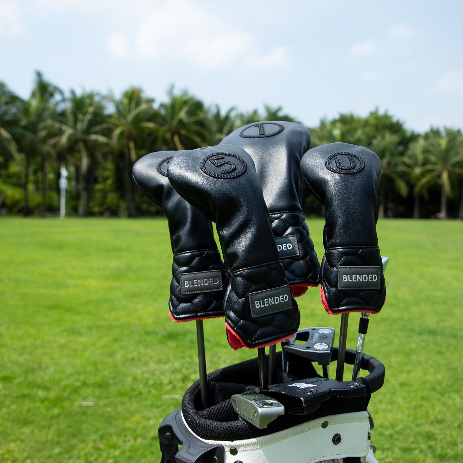 Snapklik.com : Golf Club Covers Black Driver Covers Leather Driver ...
