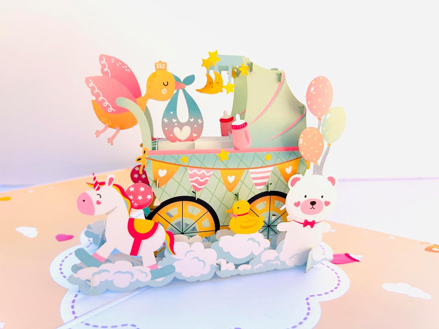 Amazon.com : PaperPop Signature 3D Pop Up Baby Shower Card for New ...