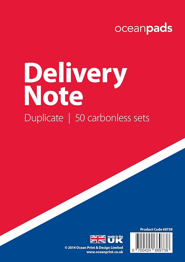 New - Delivery Note Book Duplicate, A5 148 x 210mm, 2-Part Carbonless ...