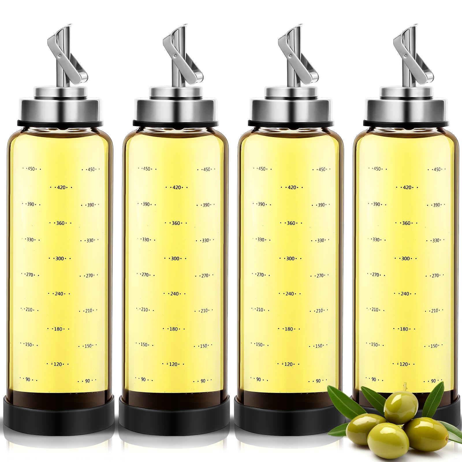 Amazon.com: Mifoci 4 Pcs 17 oz Glass Oil Dispenser Bottle for Kitchen ...