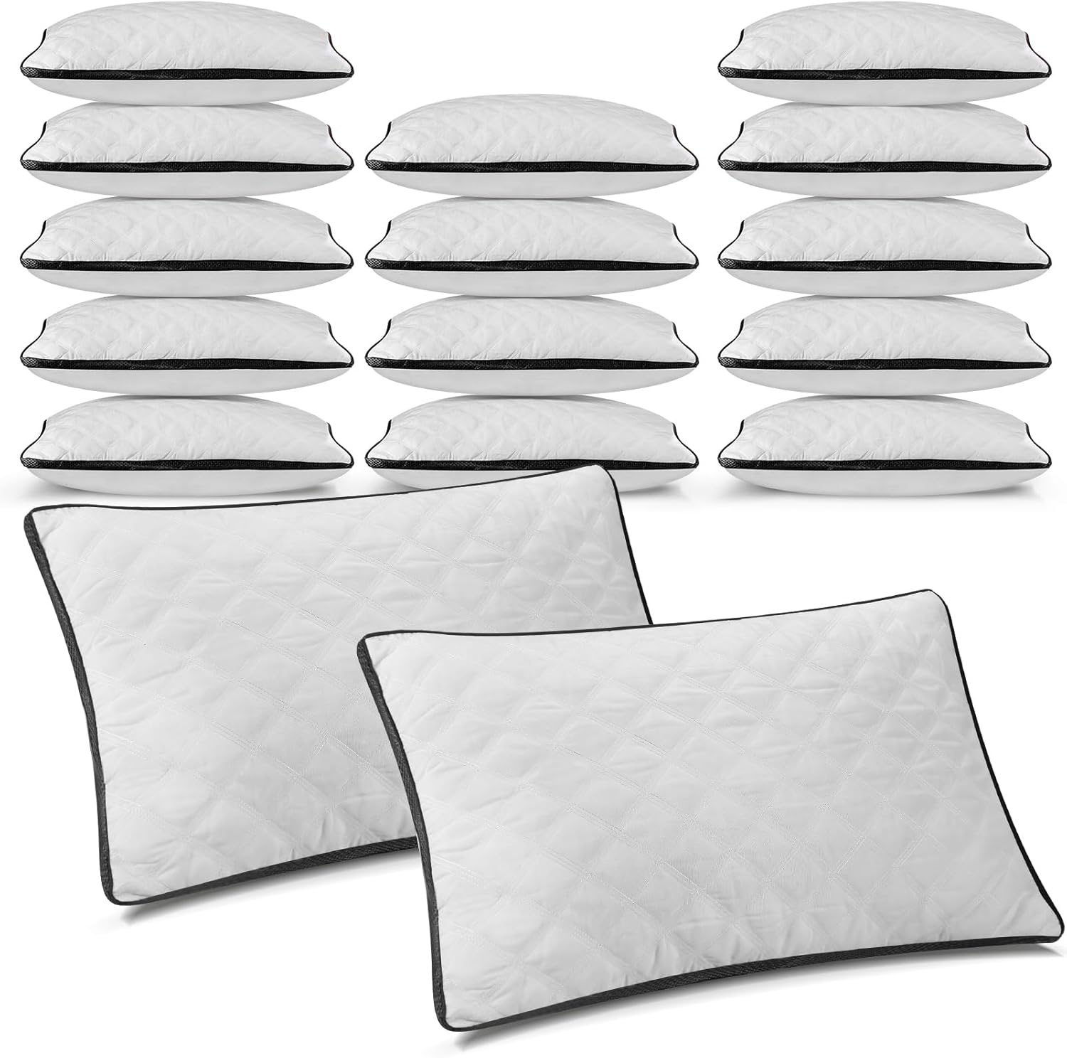 Amazon.com: Geetery Set of 16 Queen Size Rectangular Pillow Bulk Hotel ...