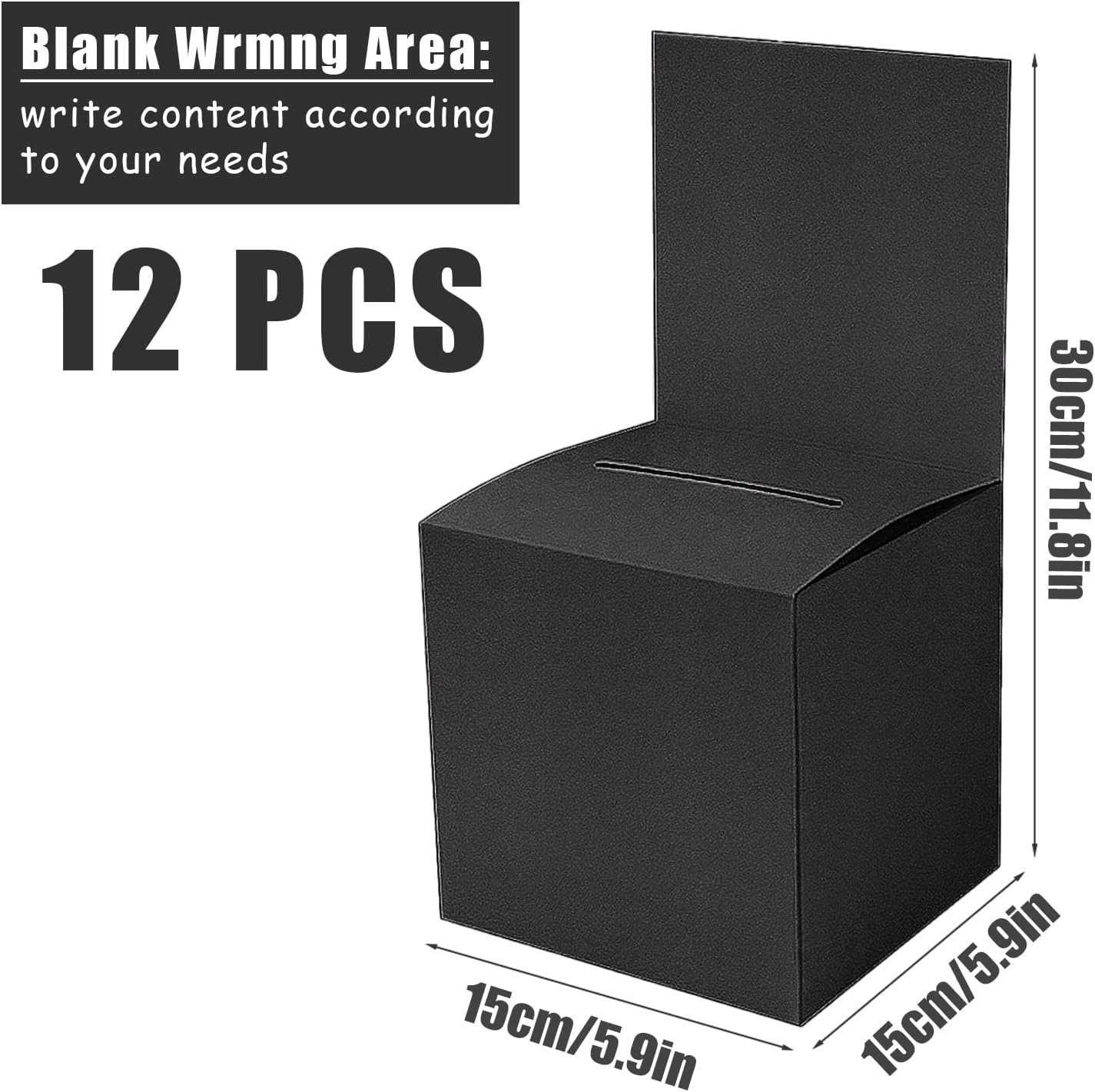 AIEX 12pcs 12x6x6 Inch Raffle Boxes for Tickets, Self-Assembled ...