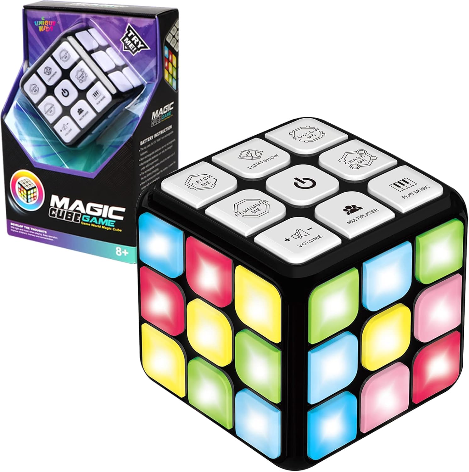 Amazon.com: UNIQUE KIDS Flashing Cube Electronic Memory & Brain Game ...