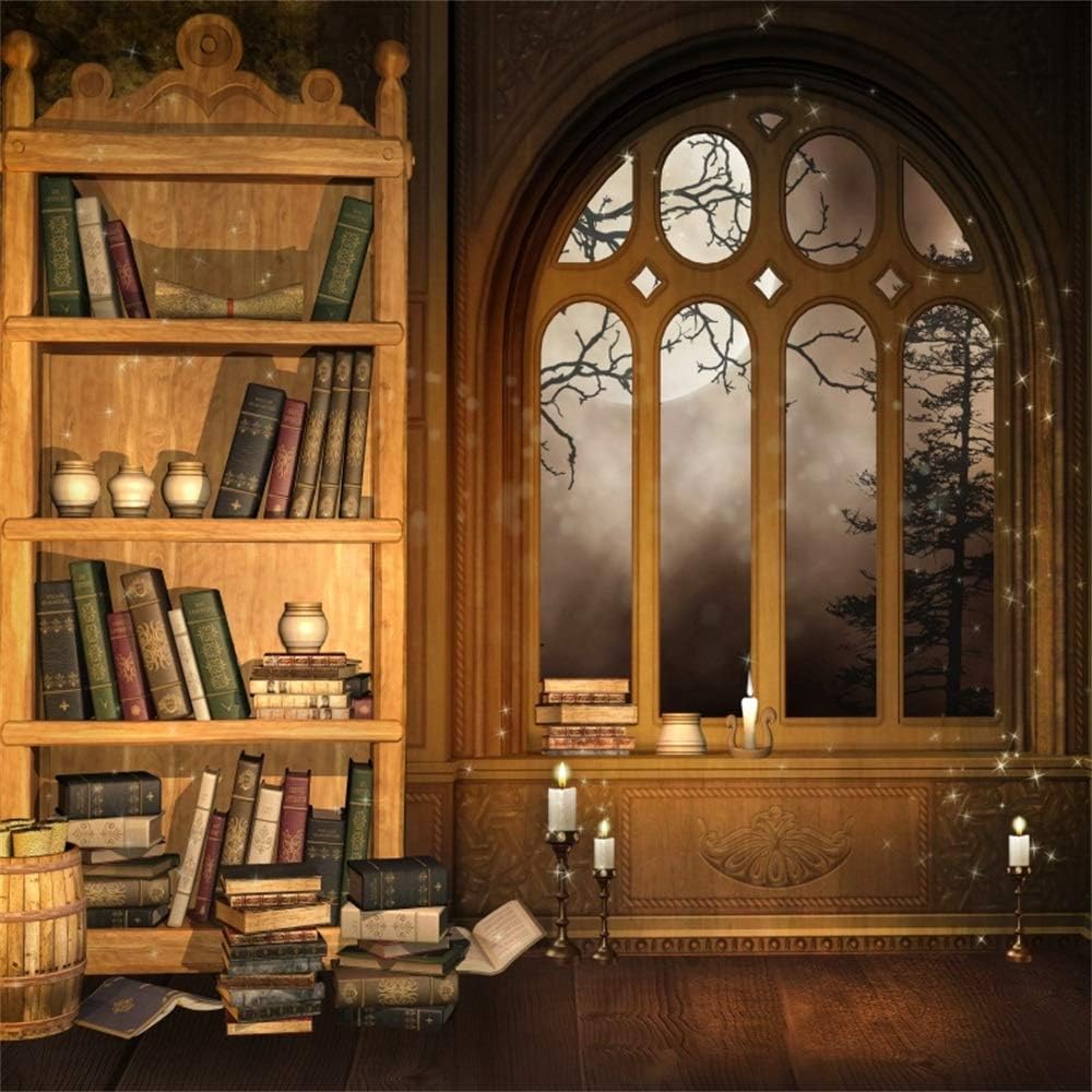 Amazon.com : Baocicco Magic Library Interior Blackboard Backdrop 5x7ft ...