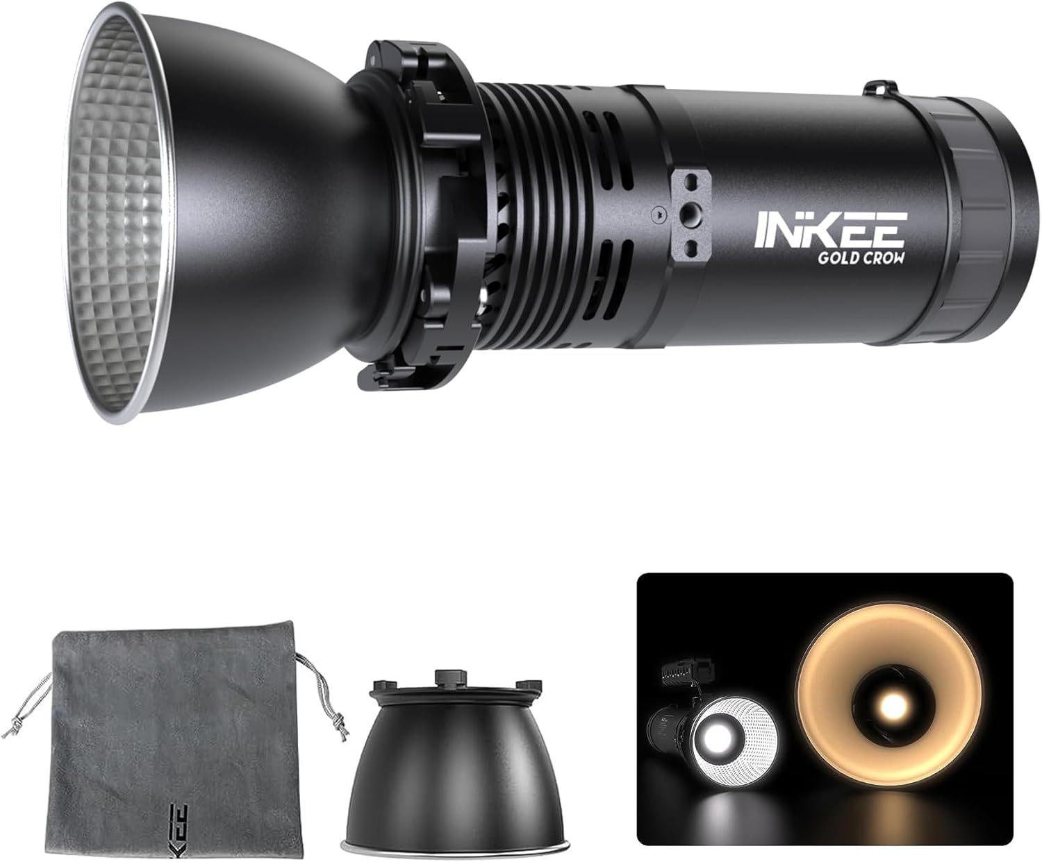 Amazon.com : INKEE GC30 Gold Crow COB Led Video Light 2700K-5600K Bi ...