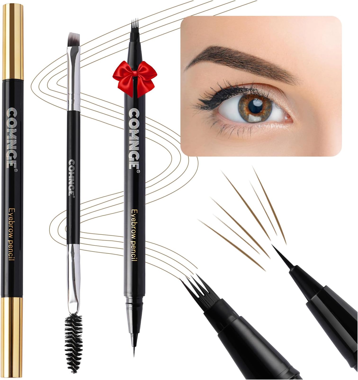 Amazon.com : 2Pcs Microblading Eyebrow Pen, Long-Lasting Waterproof ...