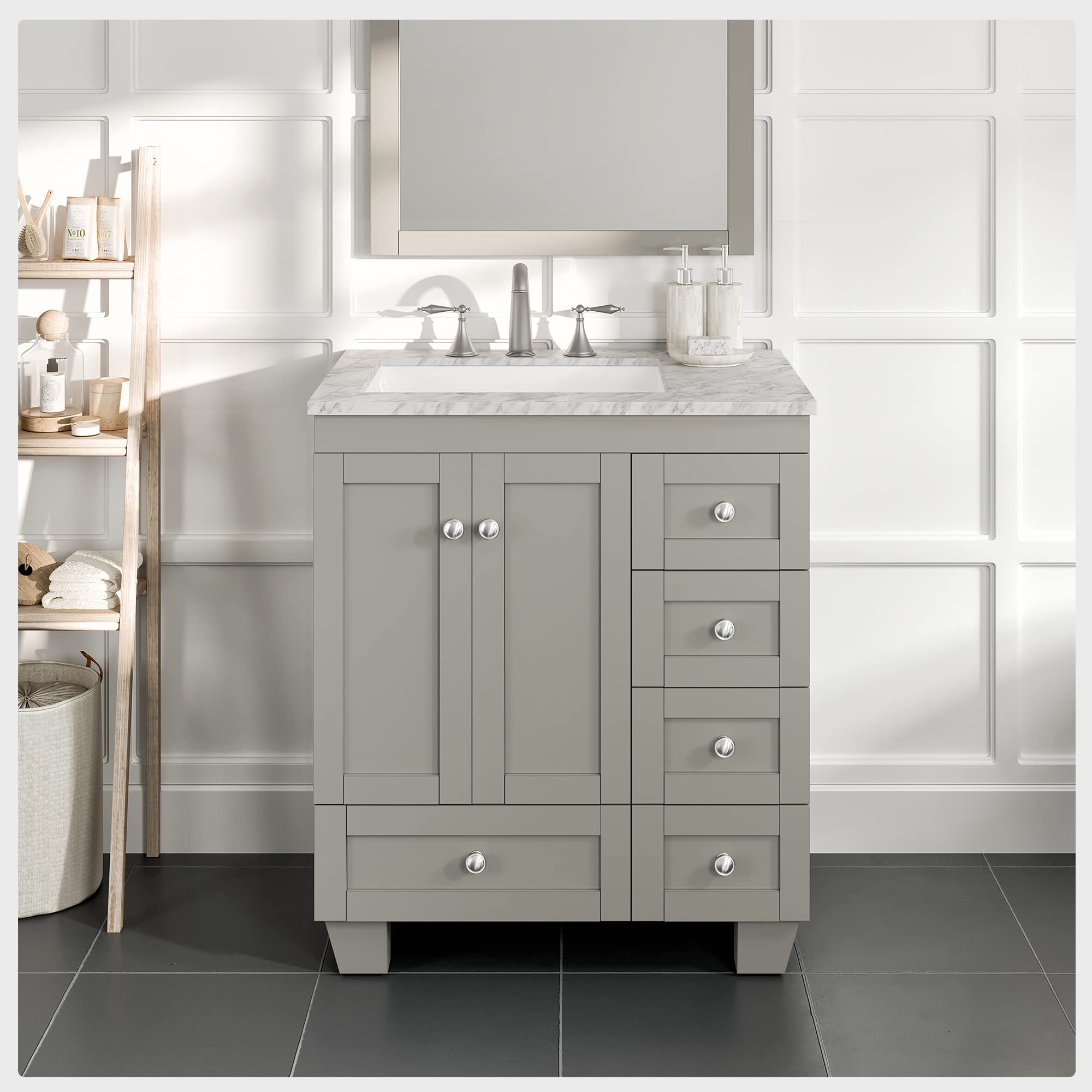 Amazon.com: Eviva Acclaim 28 Inch Vanity With Sink – Grey Small ...