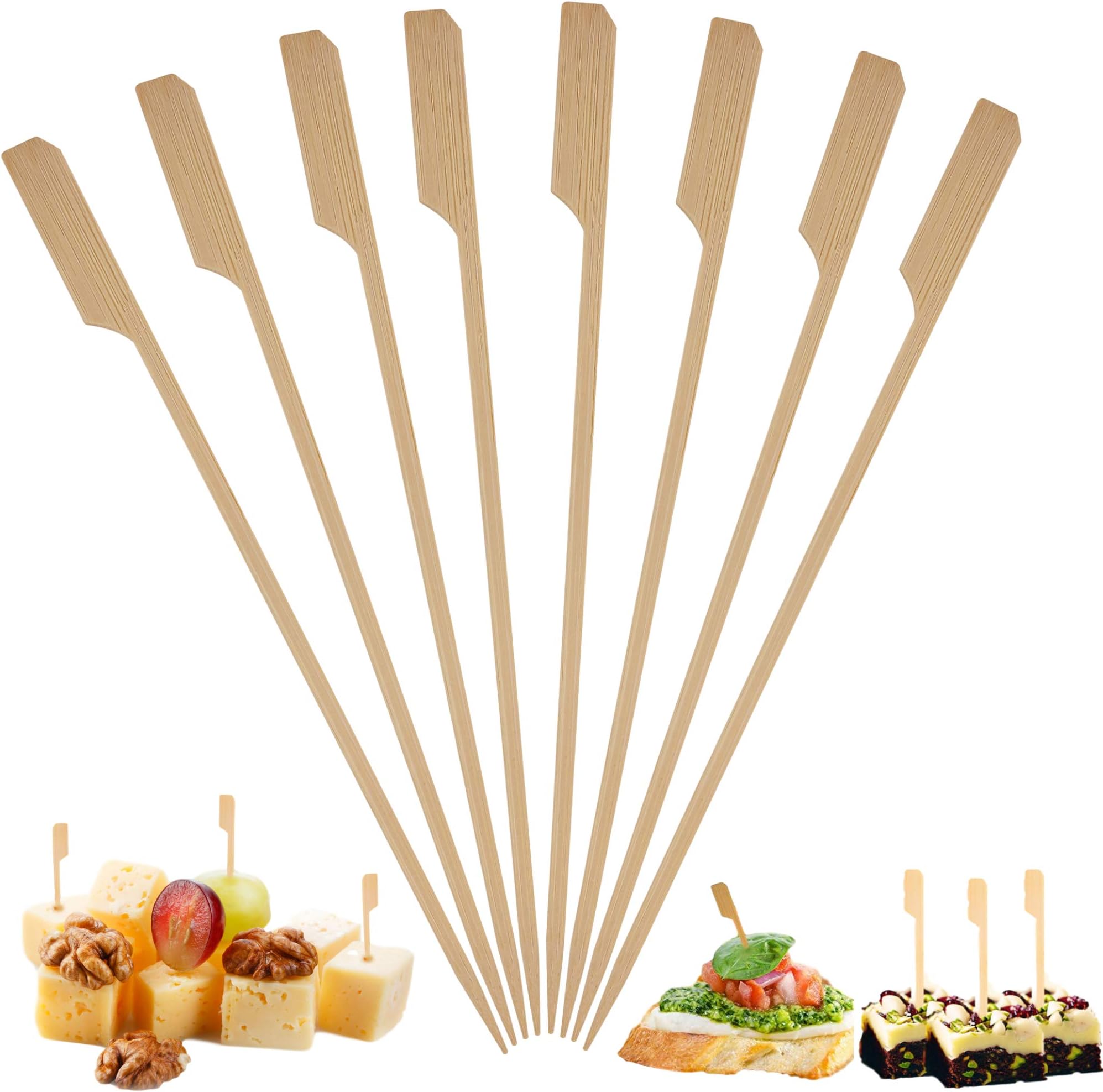 Amazon.com | Chengu 500 Pieces Bamboo Skewers 3.5 Inch Wooden Cocktail ...