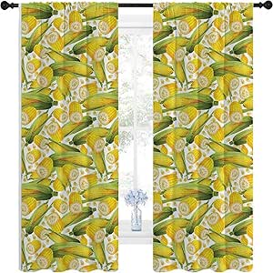 Amazon.com: Corn Window Curtain Insulated Window Coverings Room ...
