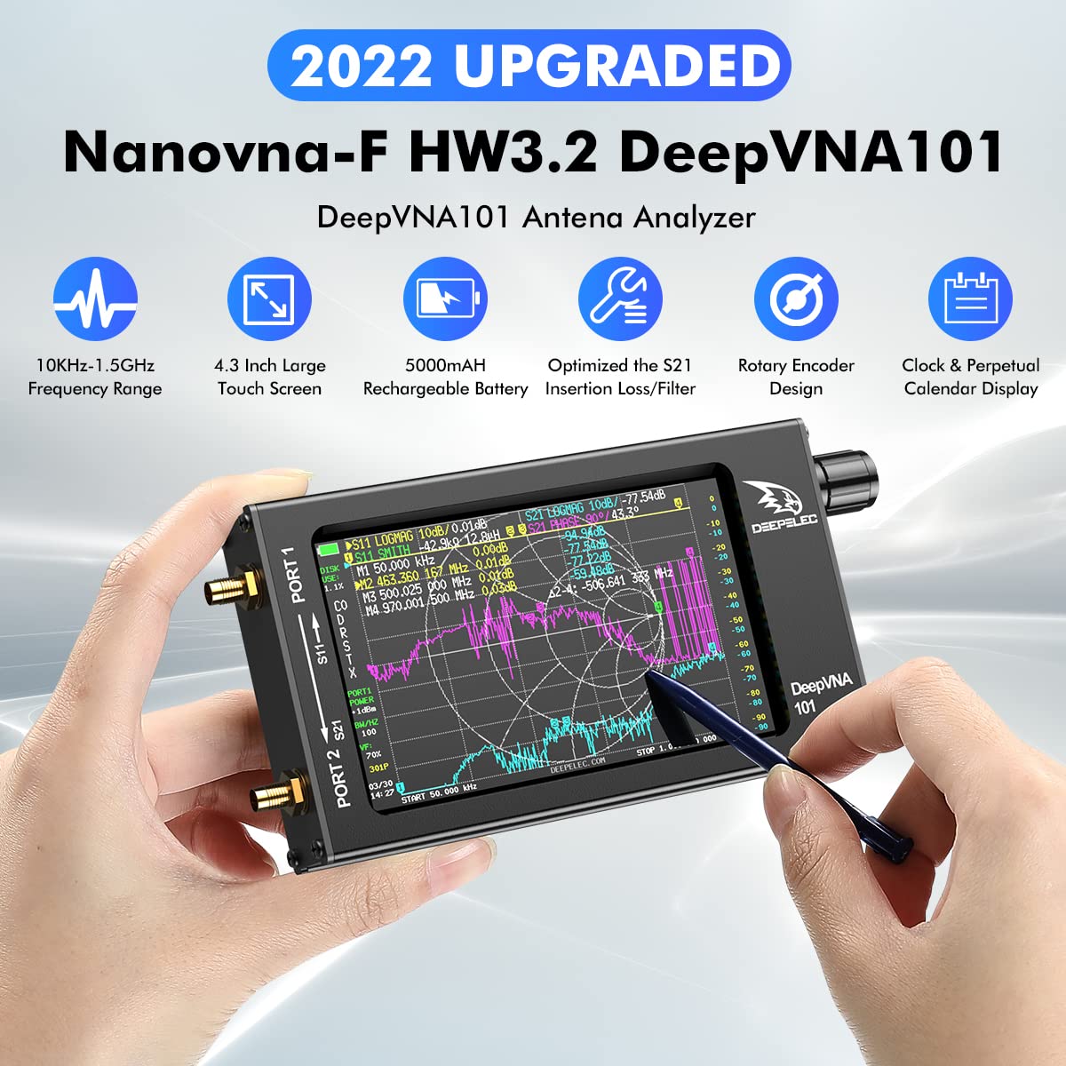 Snapklik.com : 2024 Upgraded SeeSii NanoVNA-F 10KHz -1.5GHz Vector ...