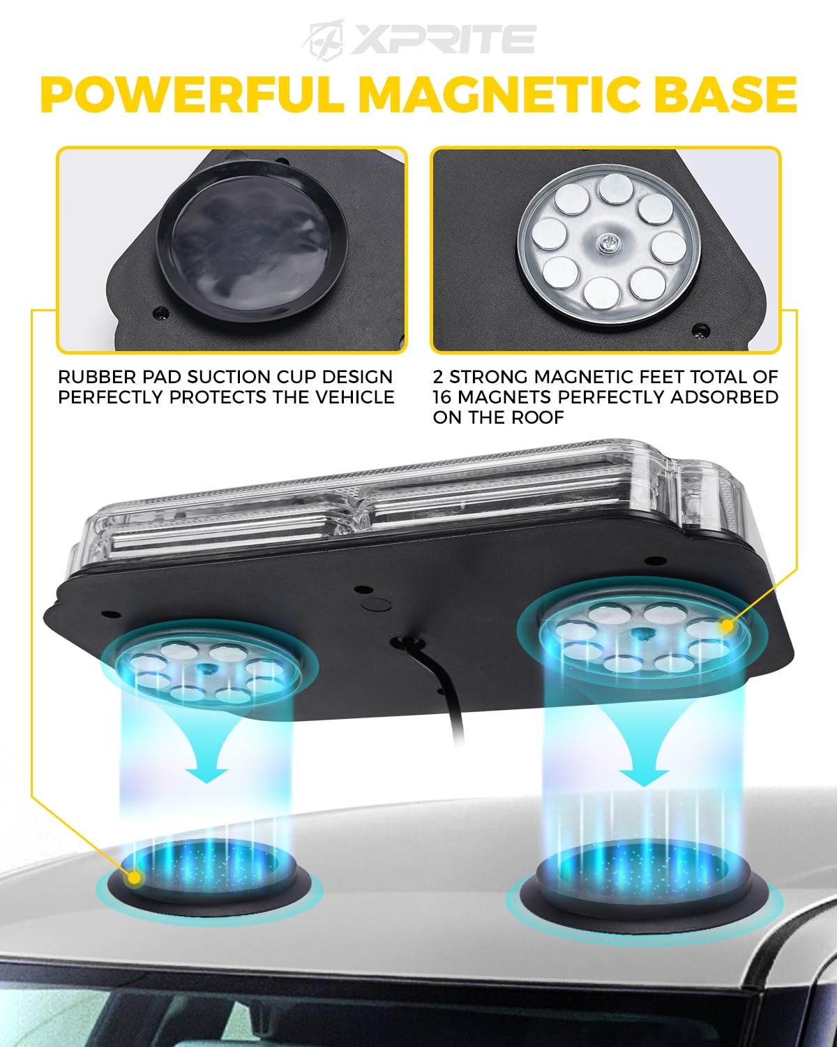 Snapklik.com : 300% Bright 108 LED Roof Top Strobe Light, US Flag ...