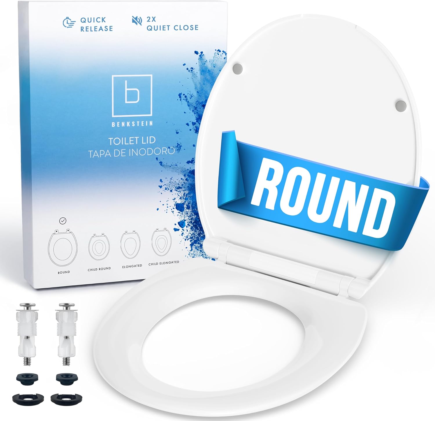 Benkstein Elongated Toilet Seat - Round Toilet Seat Attachment - Potty ...