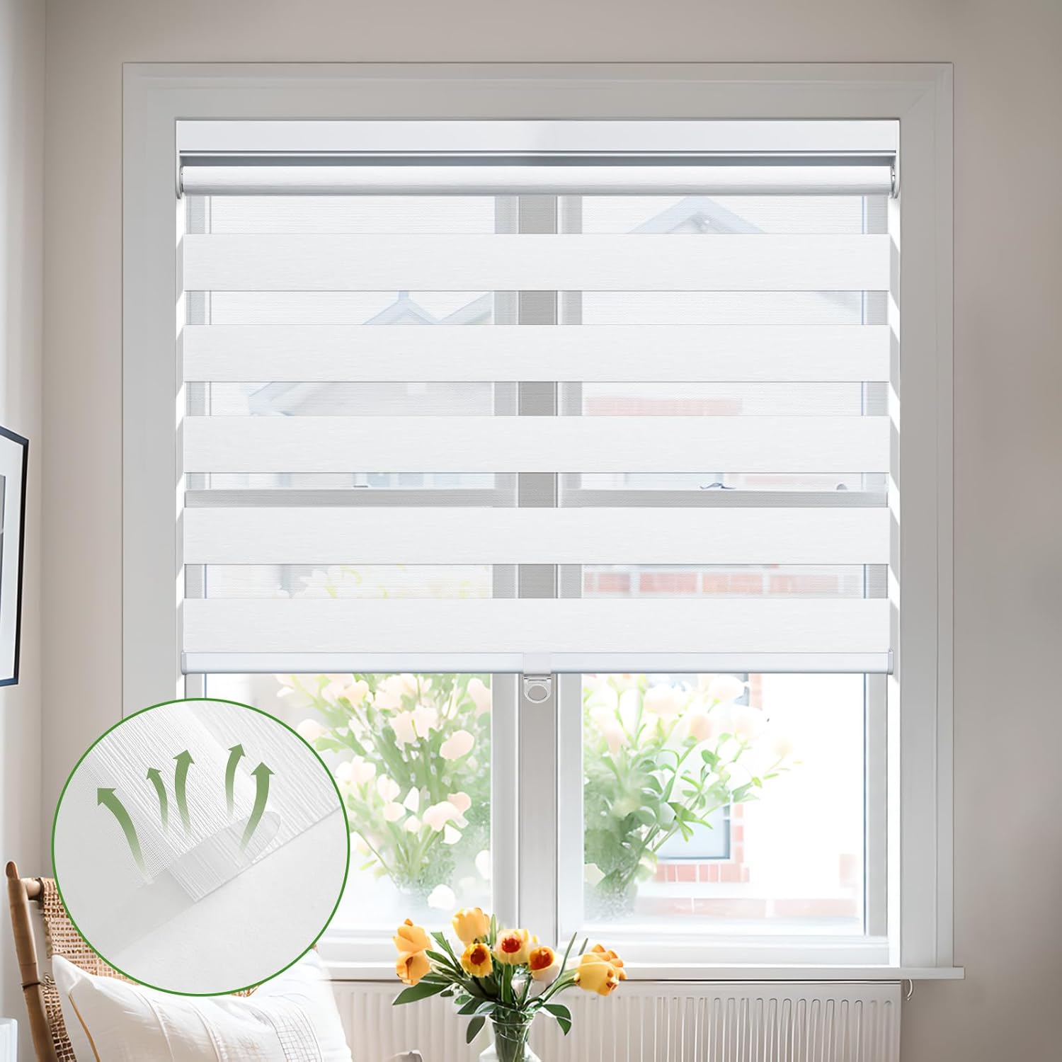 Amazon.com: MiLin Cordless Zebra Blinds Light Filtering Zebra Windows ...