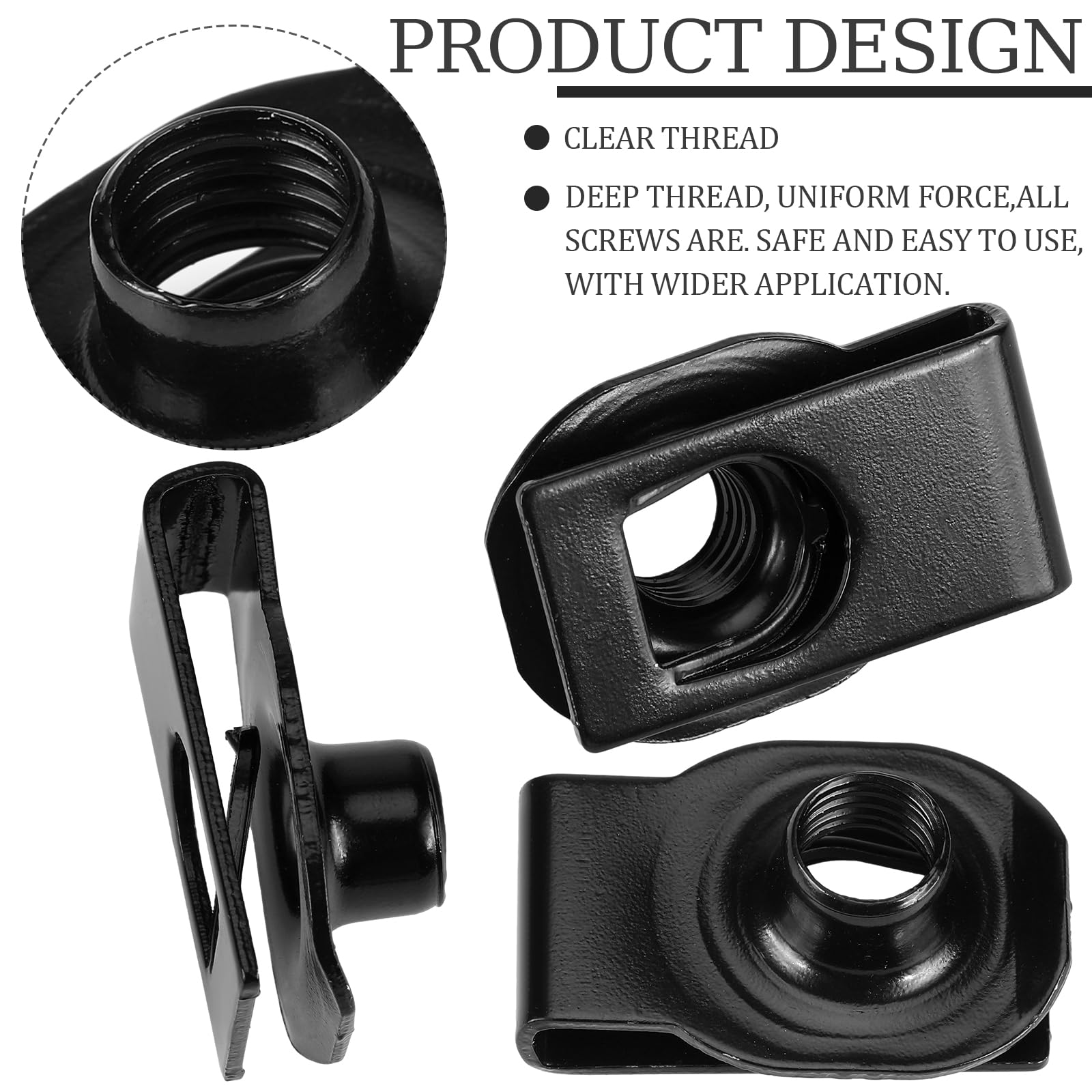Snapklik.com : Yaocom 25 Pcs Extruded U Type Nuts Bumper Fender U Style ...