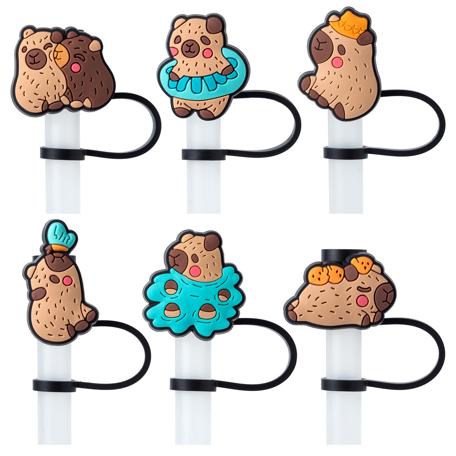 Amazon.com: 6Pcs Capybara Straw Cover Cap for Stanley Cup, 10mm ...