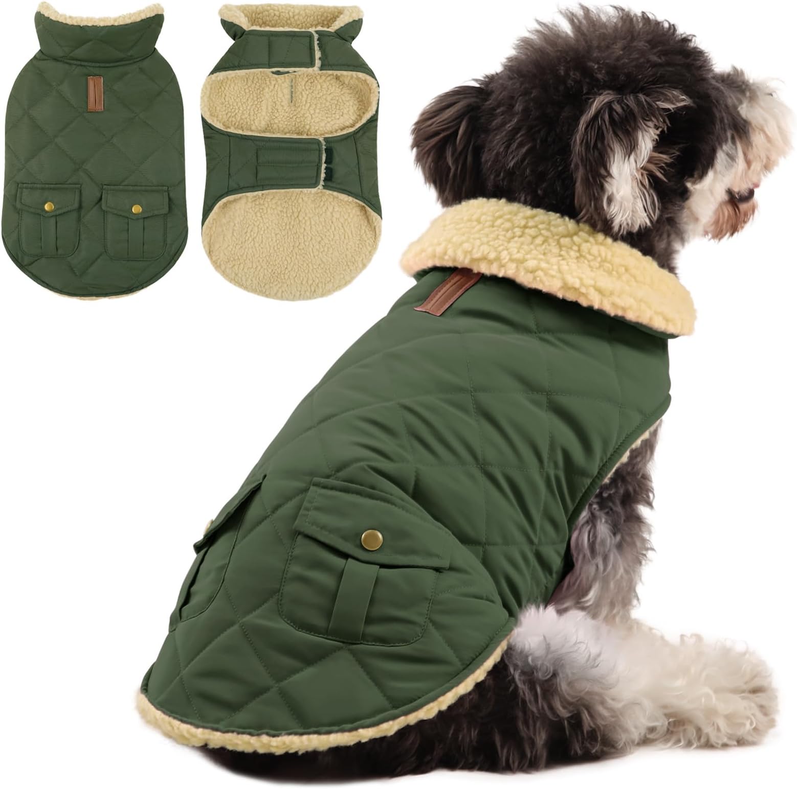 Queenmore Winter Dog Coats Waterproof Xs Dog Coat, Winter Fleece Dog ...