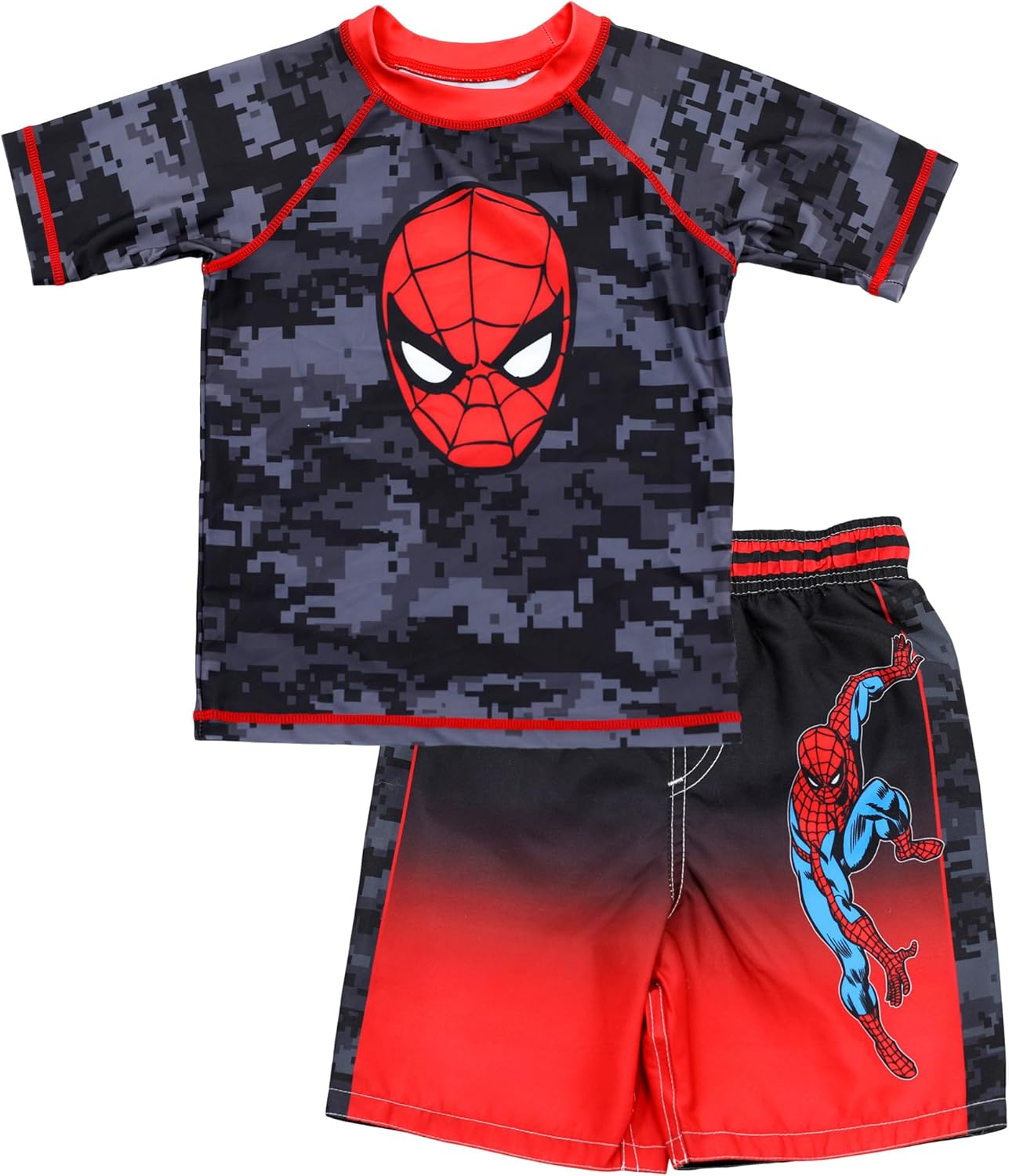 Amazon.com: Marvel Comics Spider-Man 2 Piece UPF 50+ Rash Guard and ...