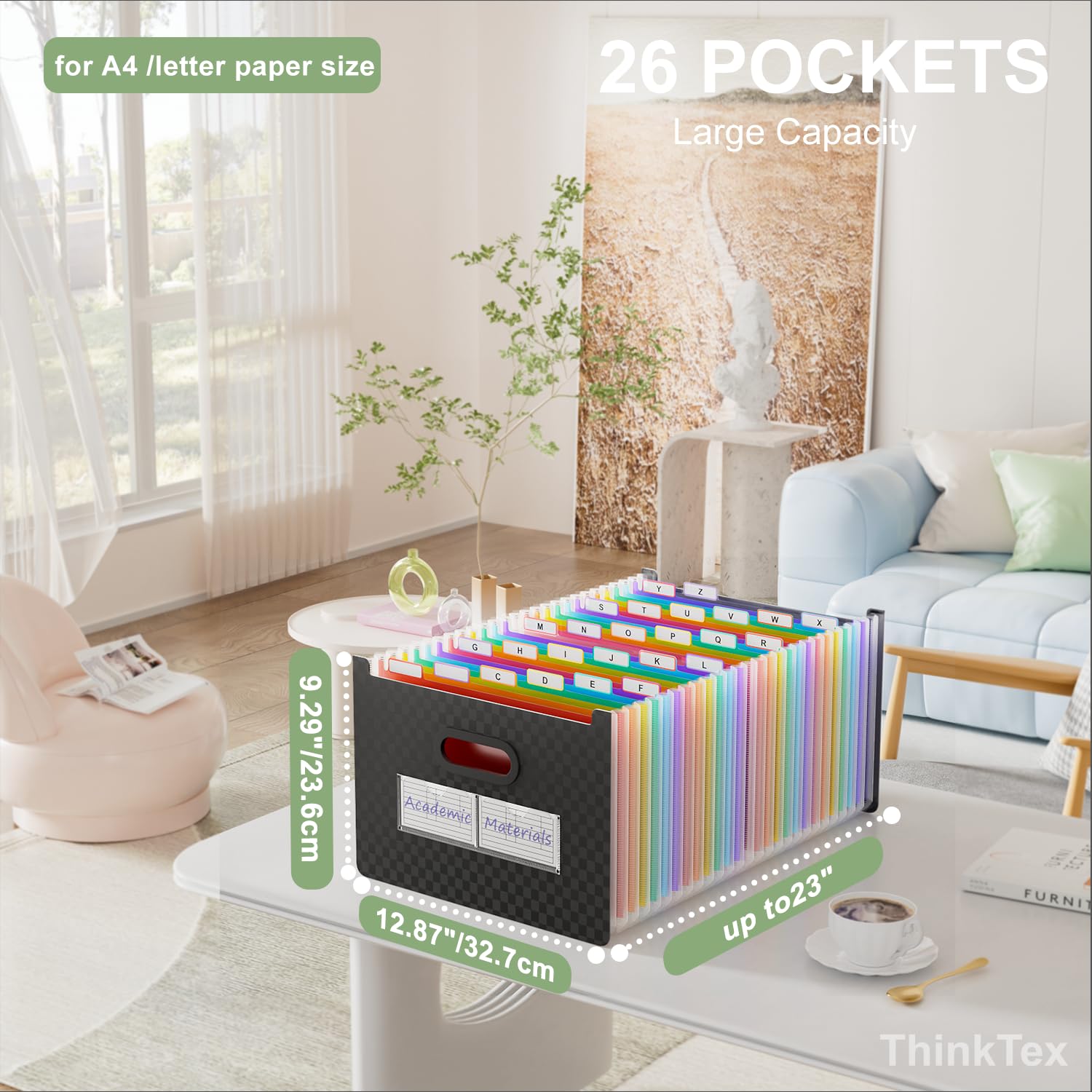 Snapklik.com : 26 Pockets Expanding File Folder, Upright & Open Top, A ...