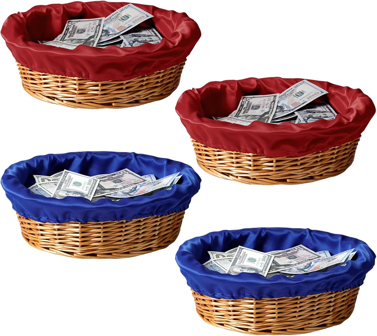 Amazon.com: FillTouch 4 Pcs 12 Inches Round Offering Baskets for Church ...