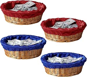 Amazon.com: FillTouch 4 Pcs 12 Inches Round Offering Baskets for Church ...
