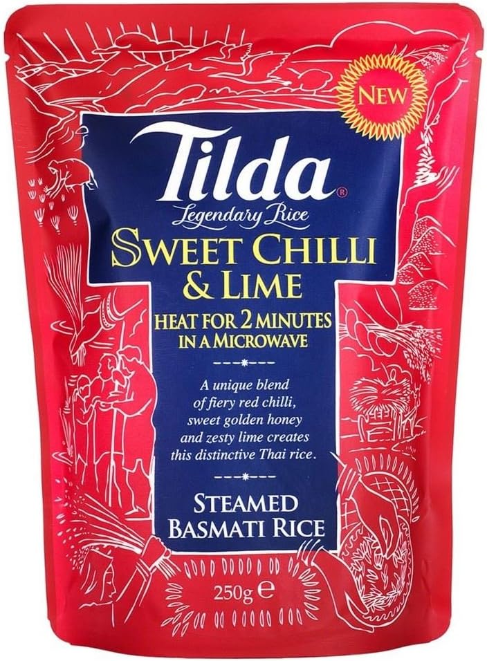 Tilda Steamed Basmati Sweet Chilli and Lime Rice 250 g (Pack of 6 ...
