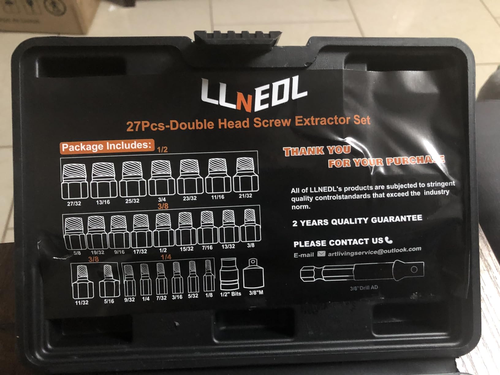 LLNEDL Screw Extractor Set Double Head, 27Pcs Hex Head Multi-Spline ...