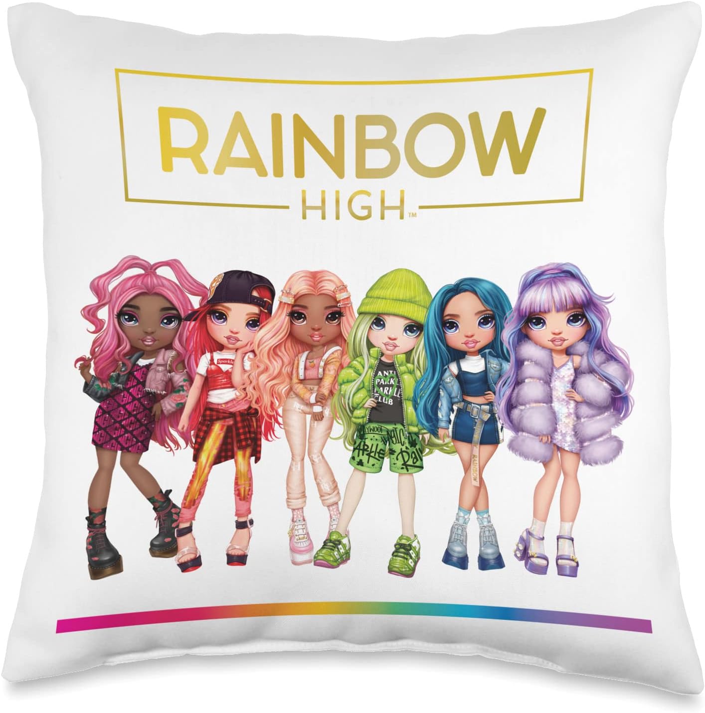 Amazon.com: Rainbow High - Character Doll Lineup Throw Pillow : Home ...