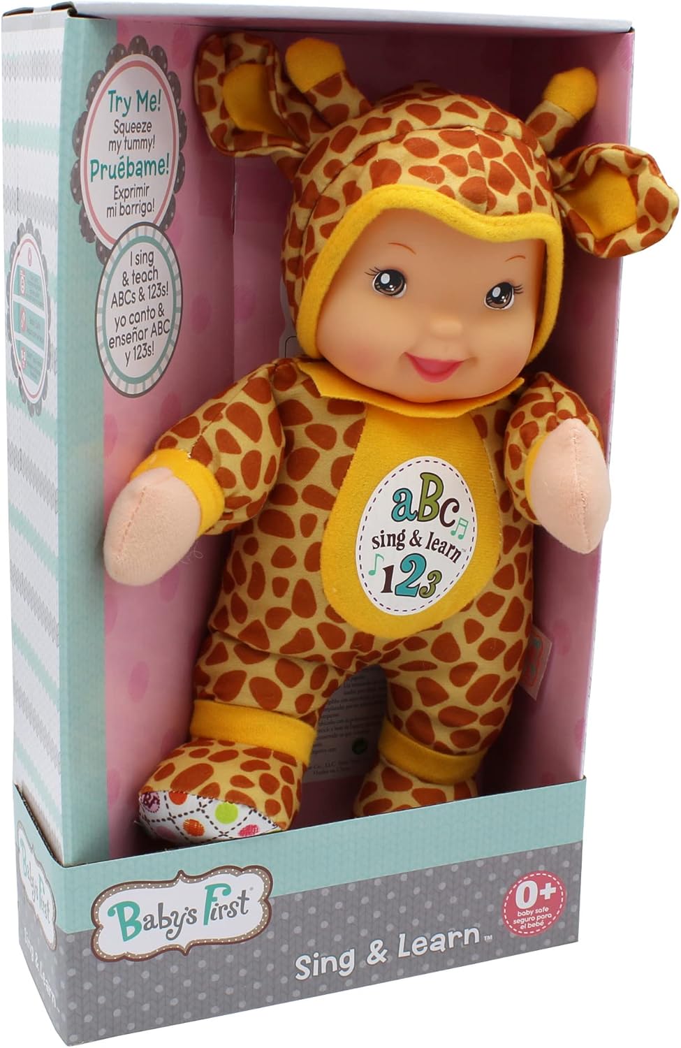 Amazon.com: Baby's First Sing & Learn Bilingual Giraffe Blue Soft ...