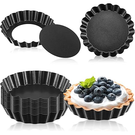 Amazon.com: 16 Pieces Mini Tart Pans with Removable Bottom Round ...