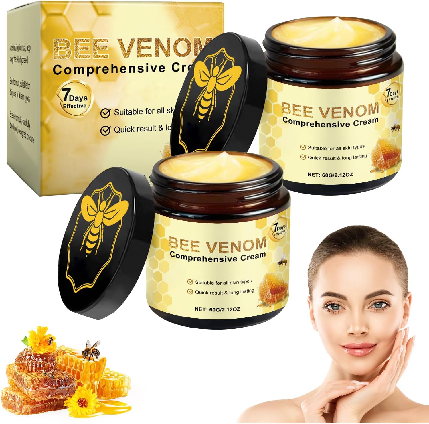 Amazon.com: AllyBee Bee Venom Skin Treatment cream,Bee Venom skin ...