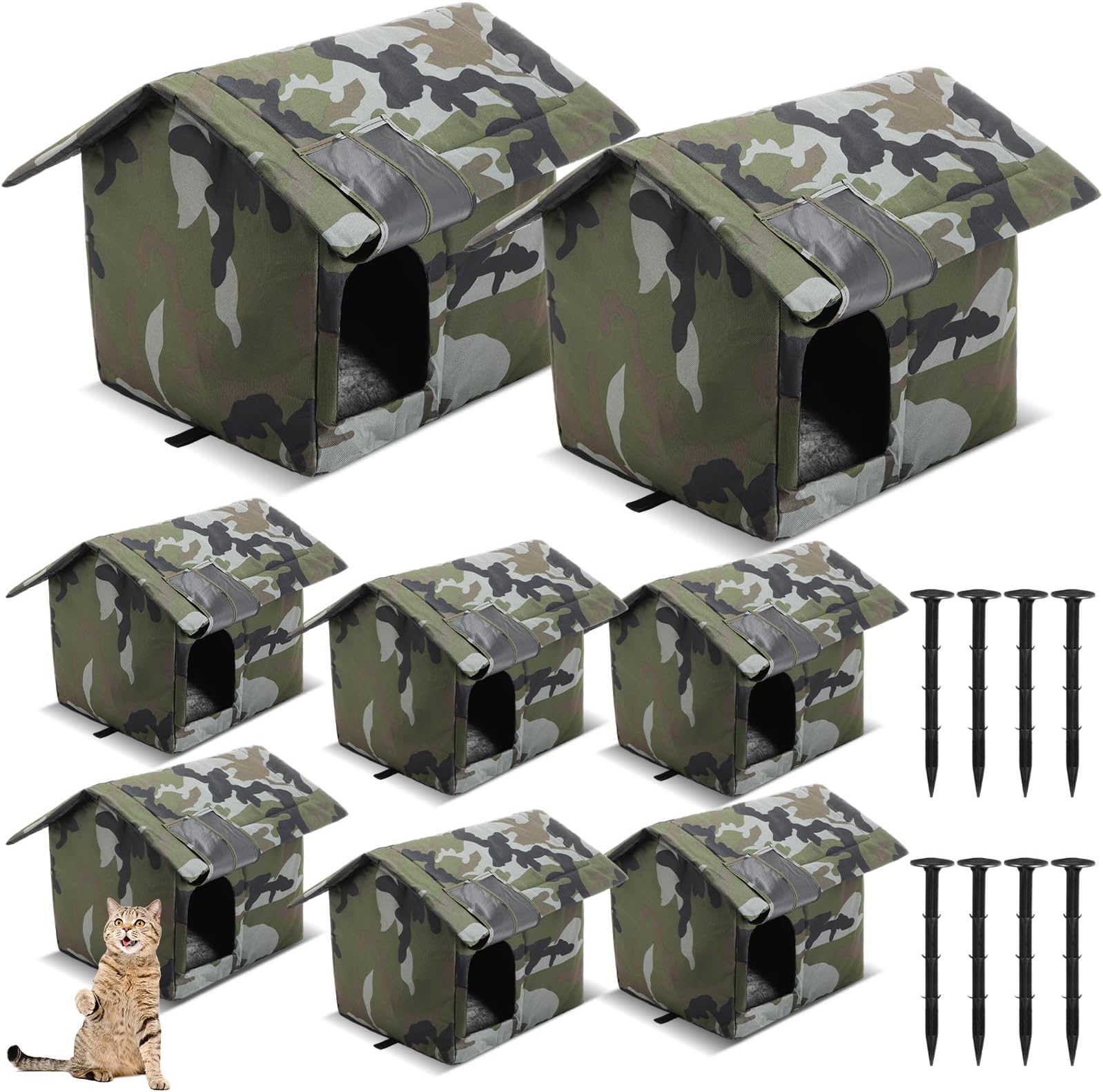 Amazon.com : Soaoo 3 Pcs Cat Houses for Outdoor Stray Cats Shelter ...