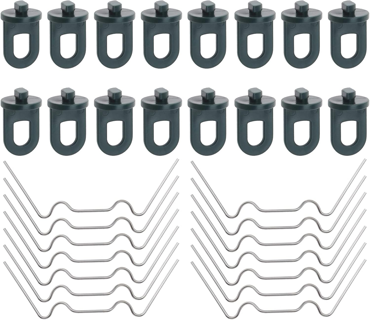 100pcs Garden W-Shaped Stainless Steel Fixing Clips and GreenhouseTwist ...