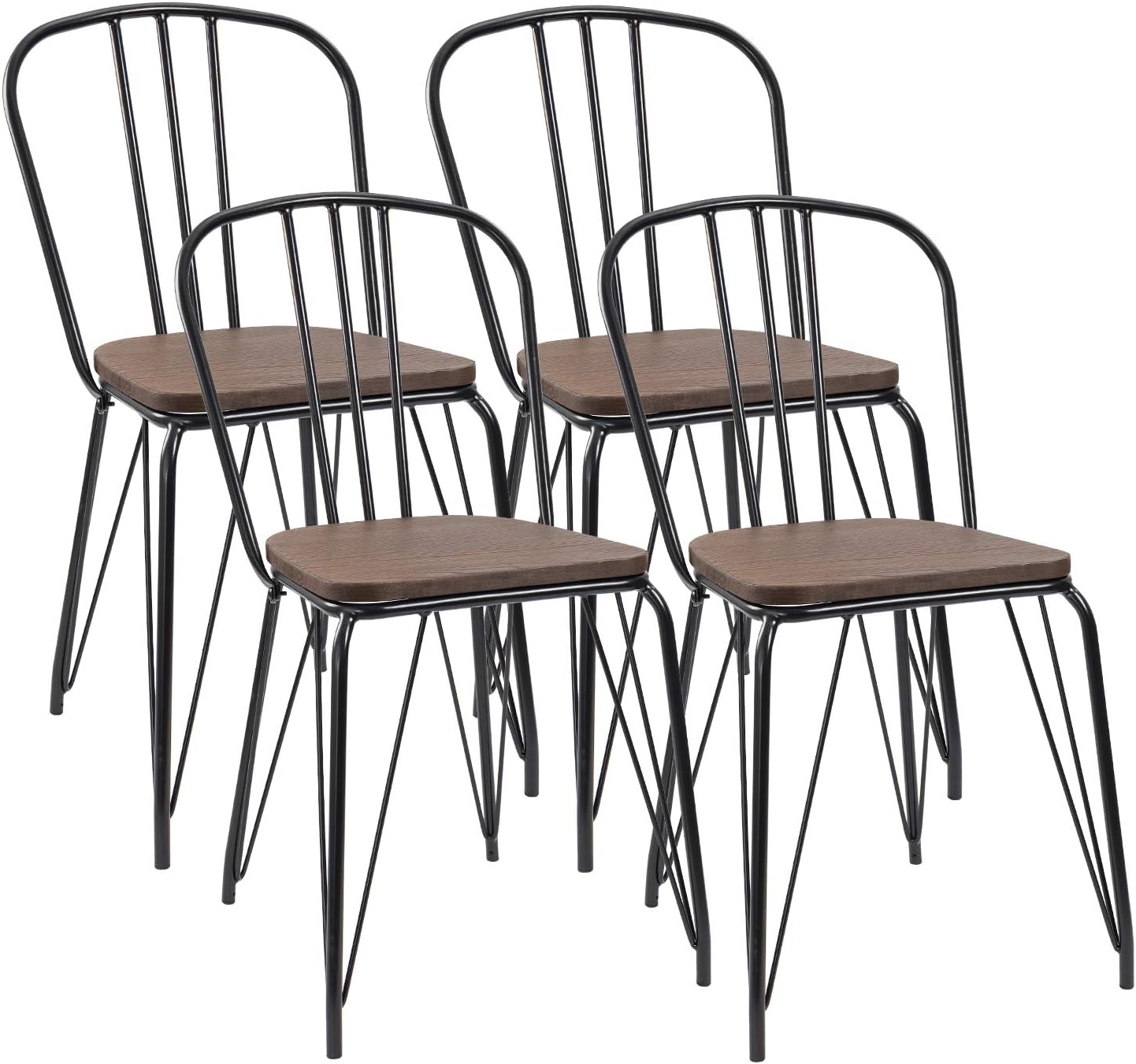 Amazon.com - Furmax Metal Kitchen Dining Chair Indoor-Outdoor Use ...