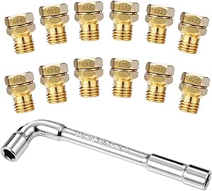 GRLP4 LP Gas Conversion Kit - 12 PCS Brass Propane Orifices Fit for ...