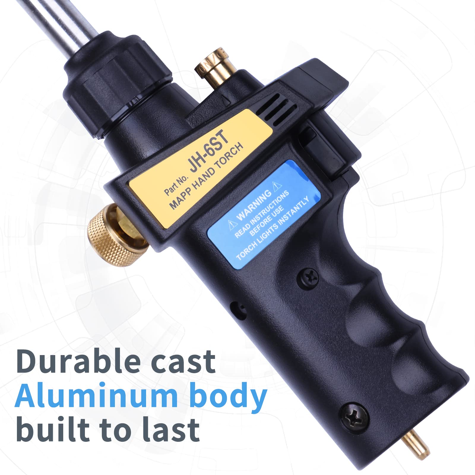 Buy TAUSOM Propane Torch Head, Mapp Gas Torch Trigger Start & Flame ...