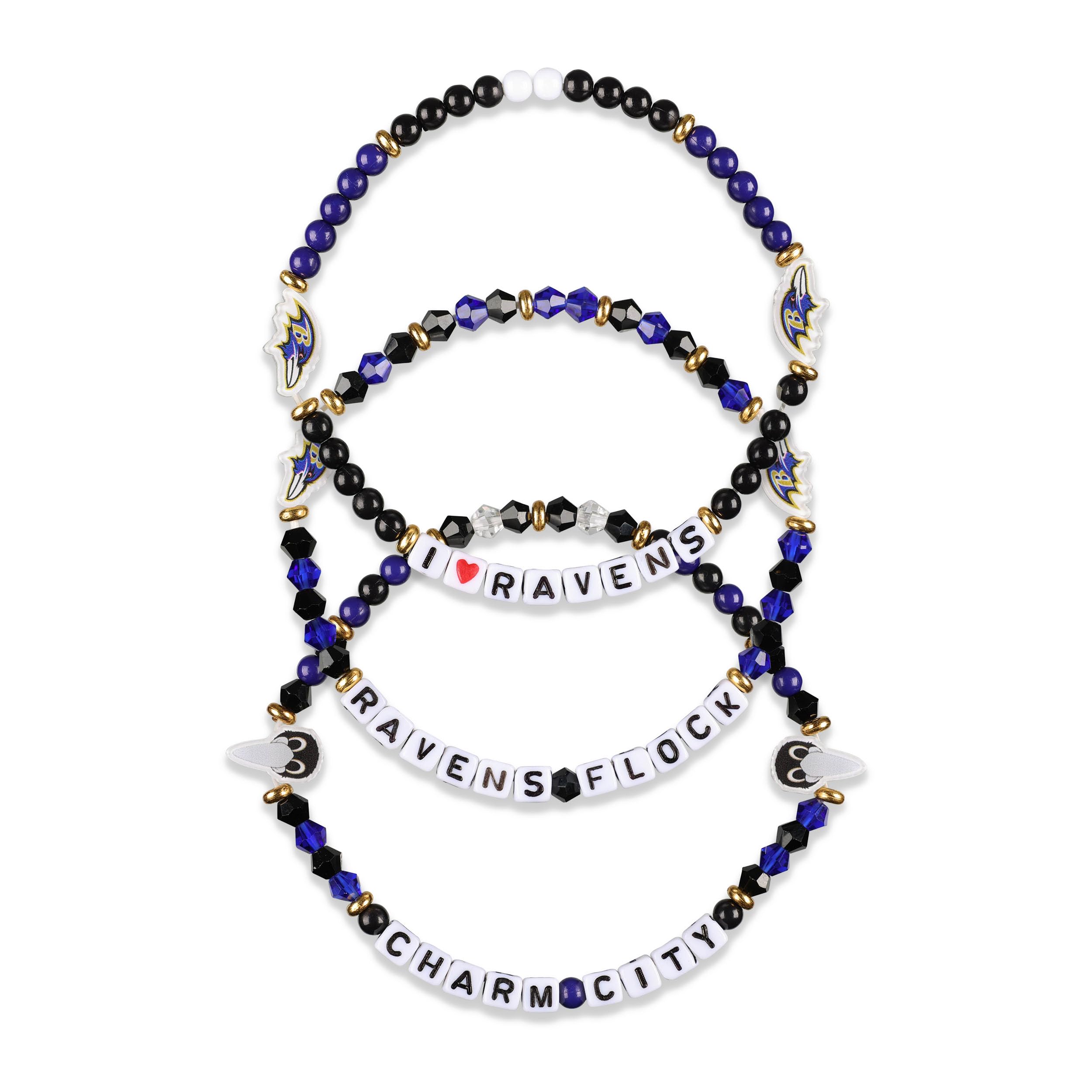 Snapklik.com : Baltimore Ravens NFL 3 Pack Team Friendship Bracelet