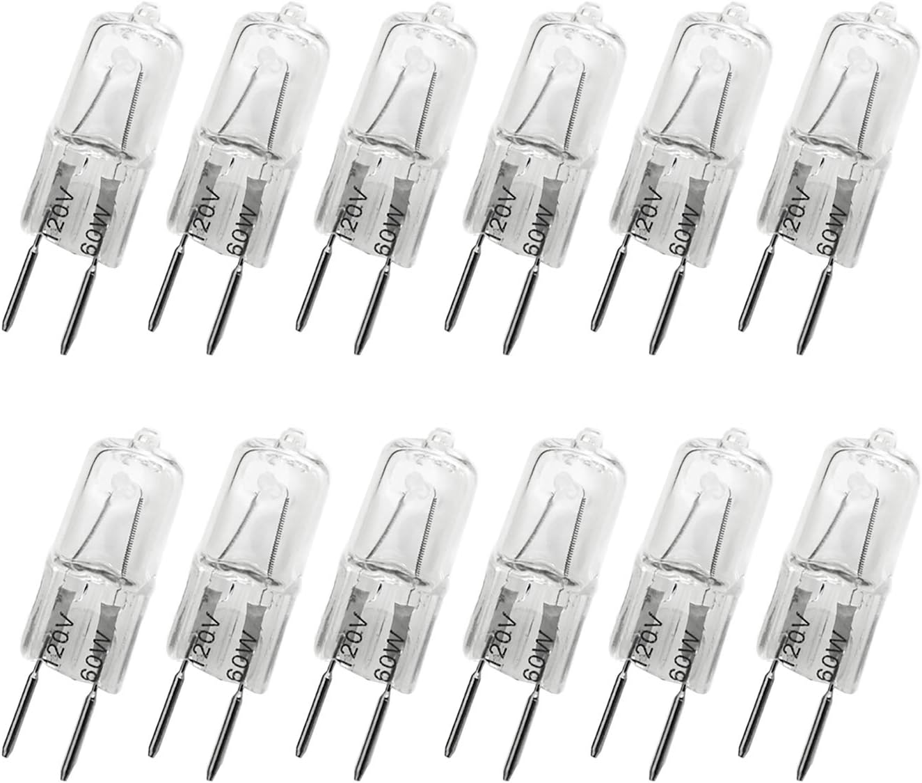 ETOPLIGHTING 12-Pack, Halogen Light Bulb, JCD Type, G8 Base (2-Pin ...